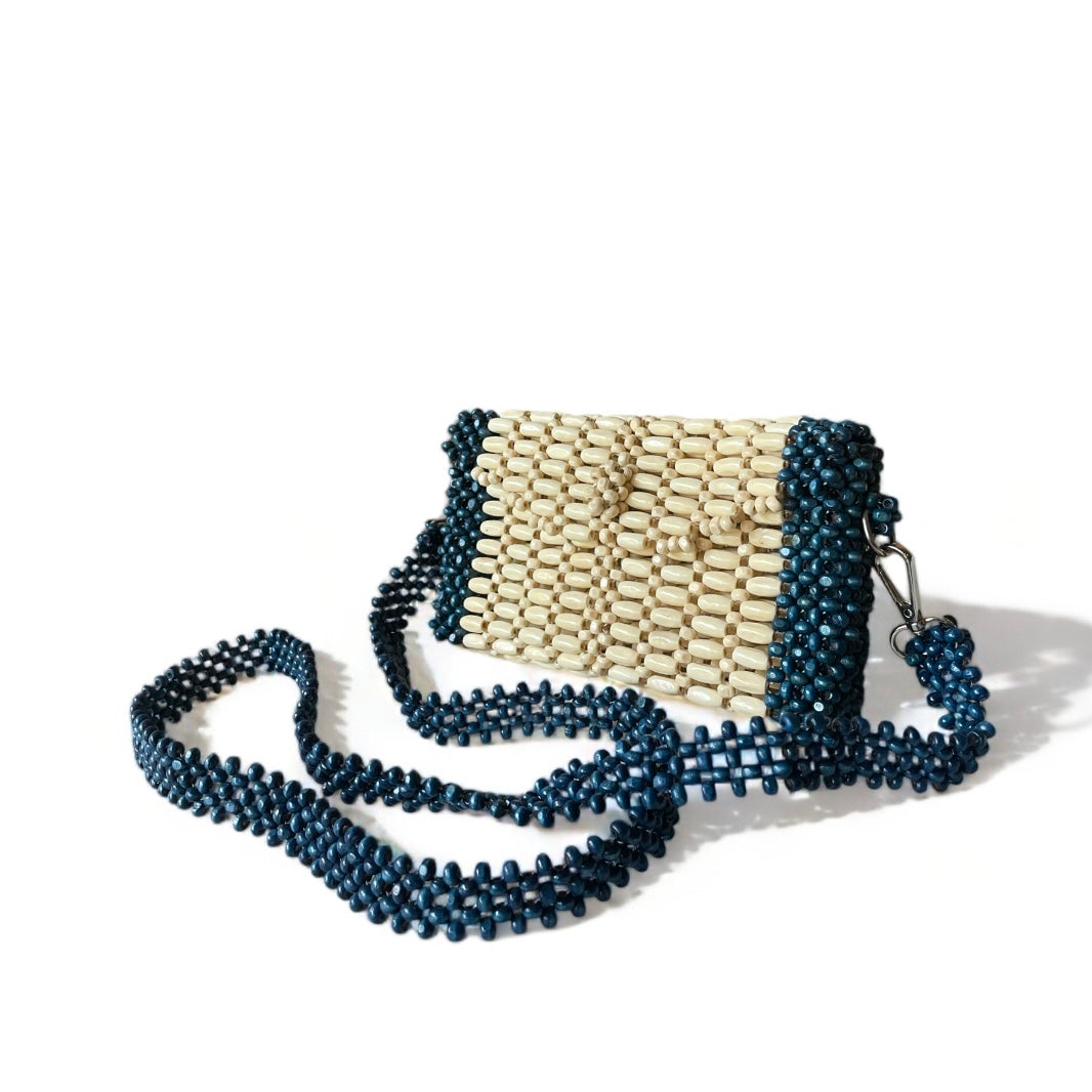 BIANCA Versatile Beaded Mini-Clutch/Wallet/Sling | Wooden Bead Bags ...